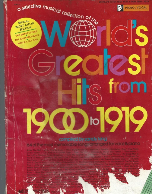 WORLDS GREATEST HITS From 1900 To 1919 Music Book Piano Vocals 54