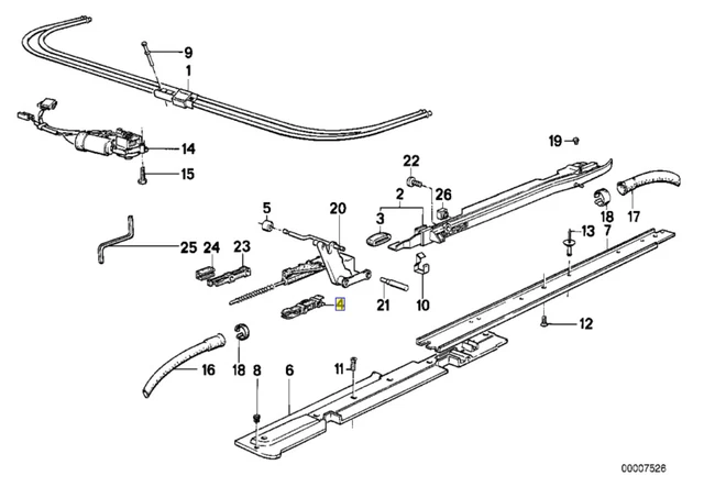 BMW E21 E30 E12 E28 E24 E23 Toit Ouvrant Guide Rail Slider 54121919061 Neuf Vrai EUR 26,14 ...