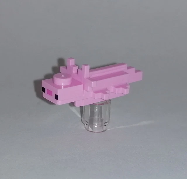LEGO MINECRAFT - Axolotl rosa - Figur Minifigur Lurch Molch Meer Ozean ...
