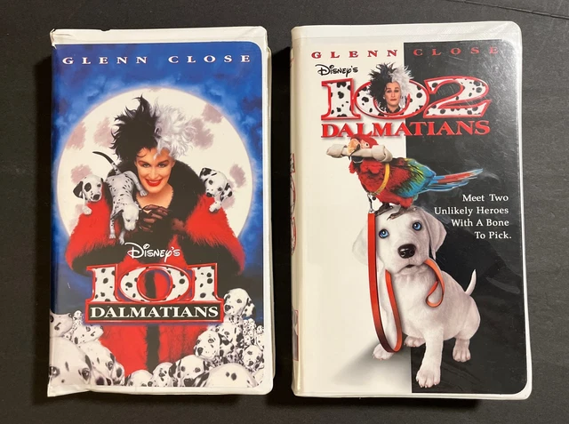 WALT DISNEY'S 101 Dalmations and 102 Dalmations VHS Clam Shells Glenn ...