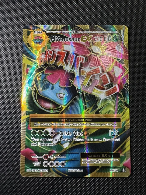 2016 POKEMON XY Evolutions M Venusaur Ex Mega Full Art Holo 100/108 NM ...