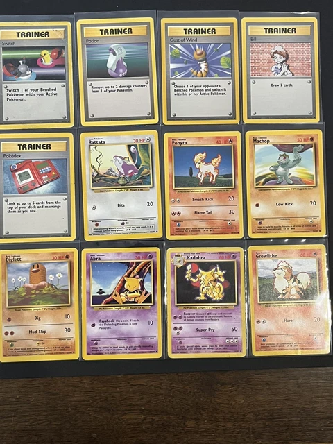 POKEMON BASE SET Lot ×12 Vintage Card Unlimited 1999 WOTC Common ...