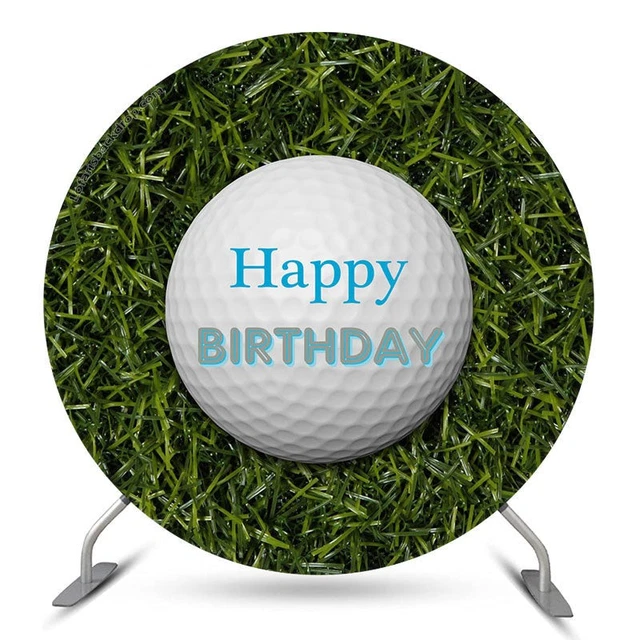 GOLF BALL GREEN Grass Happy Birthday Round Backdrop $35.97 - PicClick AU