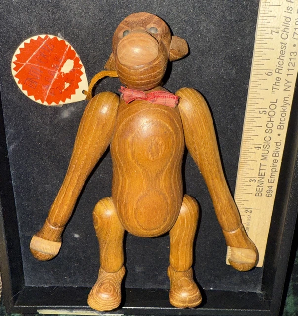 MCM TEAK ZOO-LINE Articulated Wooden Monkey Bojesen Style Large 7” £60. ...