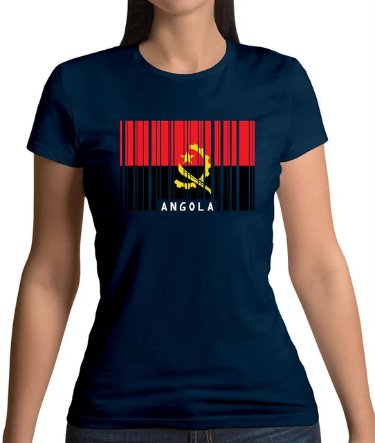 ANGOLA CODE-BARRES STYLE Drapeau - T-Shirt - Luanda Drapeaux Ville ...