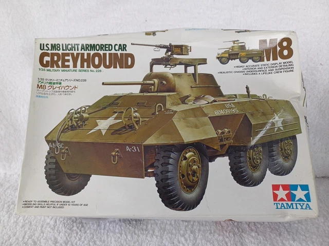 TAMIYA U.S.M8 GREYHOUND Light Armoured Car 1:35 Scale Model Kit Sealed ...