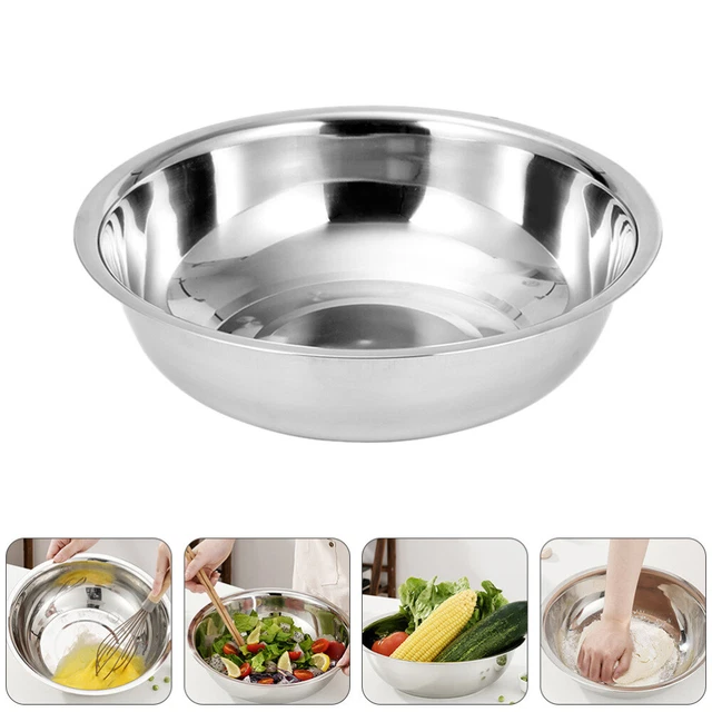 STEEL BOWL STAINLESS Washing up Soup Basin Salad Making Tableware Child ...