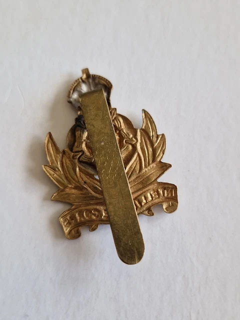 INTELLIGENCE CORPS OFFICERS Brass Service Dress Cap Badge Kings Crown ...