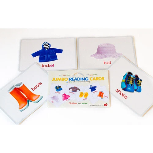 TOY JUMBO READING FLASHCARDS Clothes We Wear Preschool Flash CARDS ...