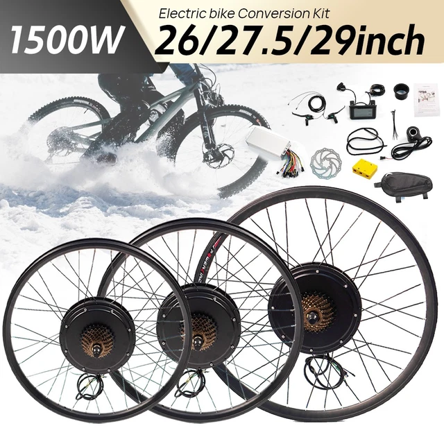 PORIYA E-BIKE CONVERSION Kit 48V 1500W Rear Wheel Motor Electric Bike ...