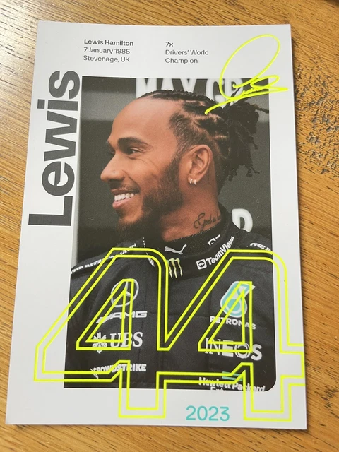 **LEWIS HAMILTON 2023 Mercedes AMG F1 Team Driver Card with Printed ...