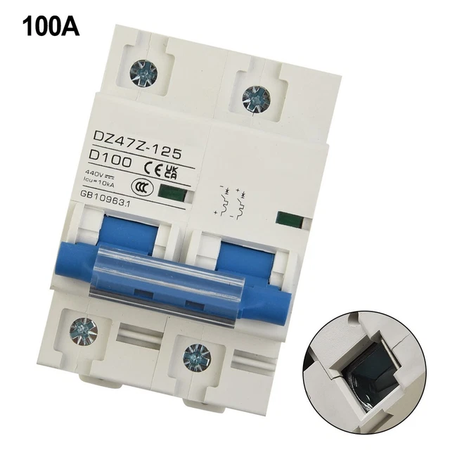 EFFICIENT 2 POLE MCB Type C DC Circuit Breaker Fuse for Commercial Use ...