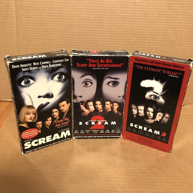 SCREAM TRILOGY VHS Bundle/Lot Horror Movie Wes Craven Parts 1, 2, & 3 ...