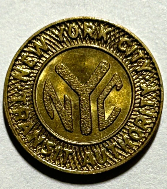 RARE NEW YORK City Subway Token "Small Y" NO CUTOUT FAST FREE SHIPPING ...