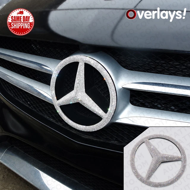 FOR MERCEDES FRONT Grill Overlays Add-On Logo Emblem AMG Sport 3D ...