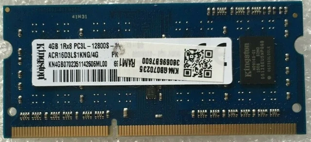4GB DDR3 PC3L-12800S 204-pin SODIMM Laptop Memory made by Kingston $10. ...