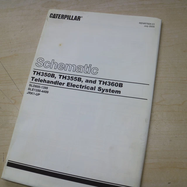 CATERPILLAR TH350B TH355B TH360B schéma électrique entretien manuel CAT ...