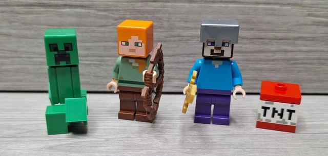 LEGO MINECRAFT STEVE Alex and Creeper Minifigures with acessories £14. ...