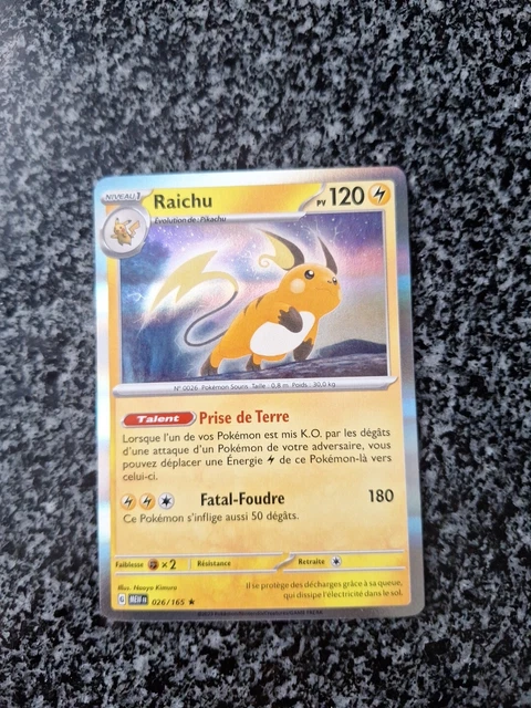 CARTE POKÉMON RAICHU Holographique 026/165 Ecarlate et Violet 3.5 151 ...