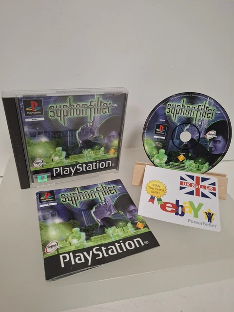 SYPHON FILTER SONY Playstation 1 Game & Manual Very Clean Disc Black ...