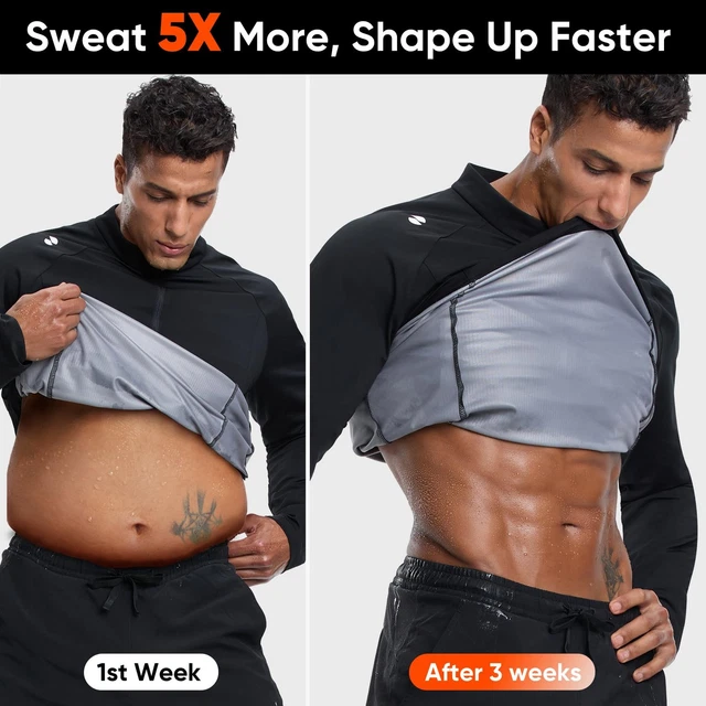 SAUNA JACKET FOR Men Anti Rip Long Sleeve Sauna Shirt Heat Trapping ...