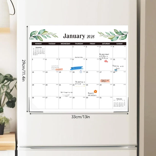 2026 MAGNETIC CALENDAR for Fridge Fridge Calendar from Jan 2026 to Jun ...