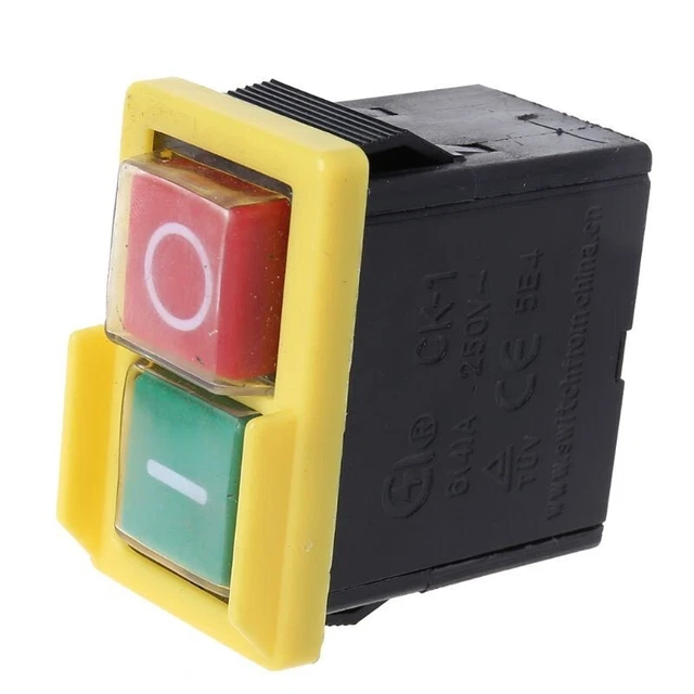 MAGNETIC PUSH BUTTON Safety Switch On-Off Saw Cutter Switches AC 250V 6 ...