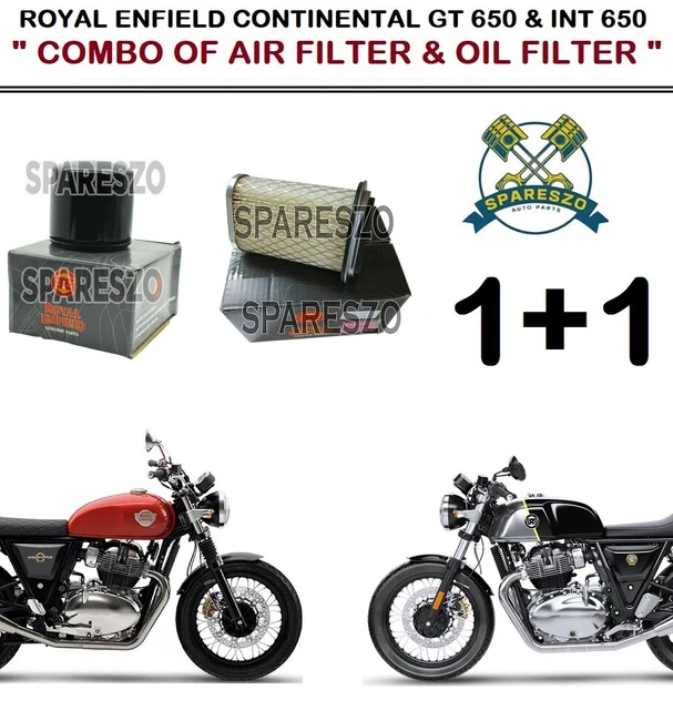 ROYAL ENFIELD GT 650 & INT 650 Combo Of Oil Filter & Air Filter 1PC ...