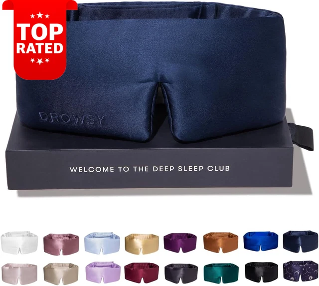 MULBERRY SILK EYE Mask 22 Momme Super Soft Complete Blackout Midnight ...