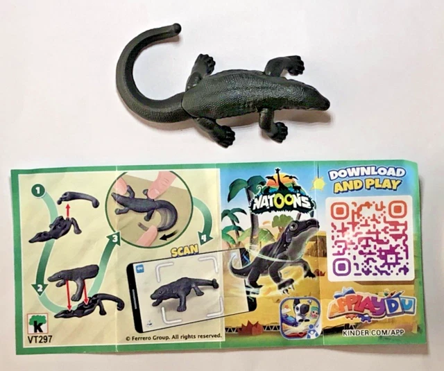 KINDER SURPRISE NATOONS - KOMODO DRAGON - VT297 + BPZ Paper ANIMALS OF ...