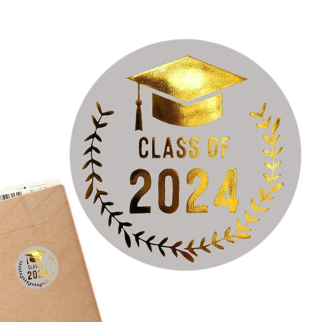 100 PAPER LABELS, Graduation Stickers,Congratulations Class Of 2024 ...