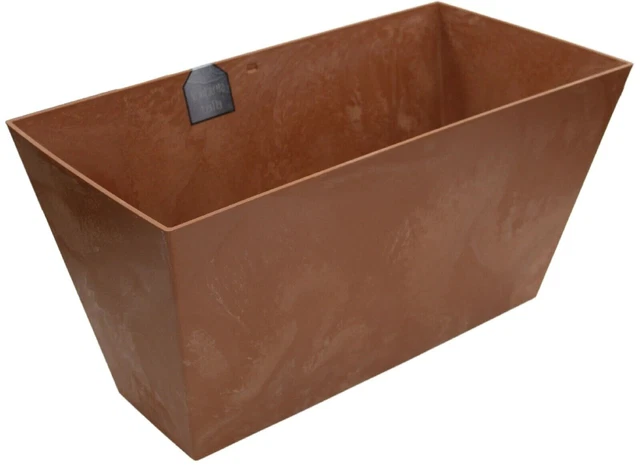LARGE DEEP 60CM Terracotta Plastic Trough Planter Plant Pot Rectangle ...