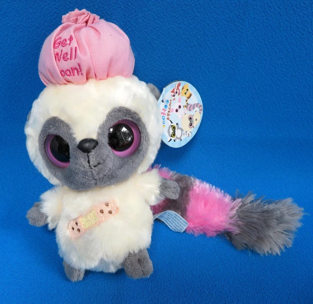 YOOHOO GET WELL SOON soft toy BUSH BABY fluffy plush BIG PINK EYES ...