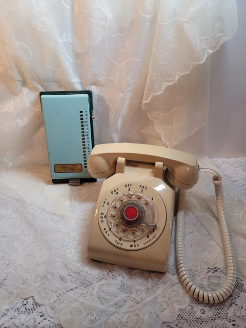 1960S RETRO BEIGE Rotary Dial Desk Top Telephone ☎️ & Metal Slide Phone ...
