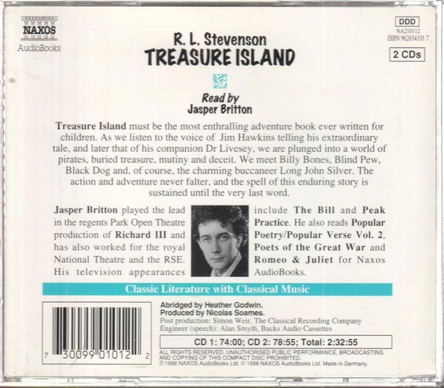 JASPER BRITTON R L Stevenson - Trésor Island Double CD 2 X CD - 2 ...