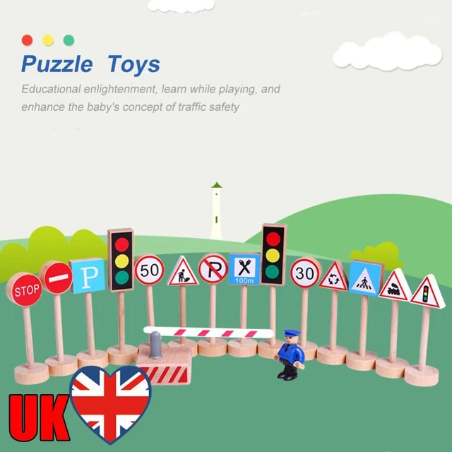 TRAFFIC SIGNS LIGHTS Playset Pretend Play Crosswalk Signal Toy Kid ...
