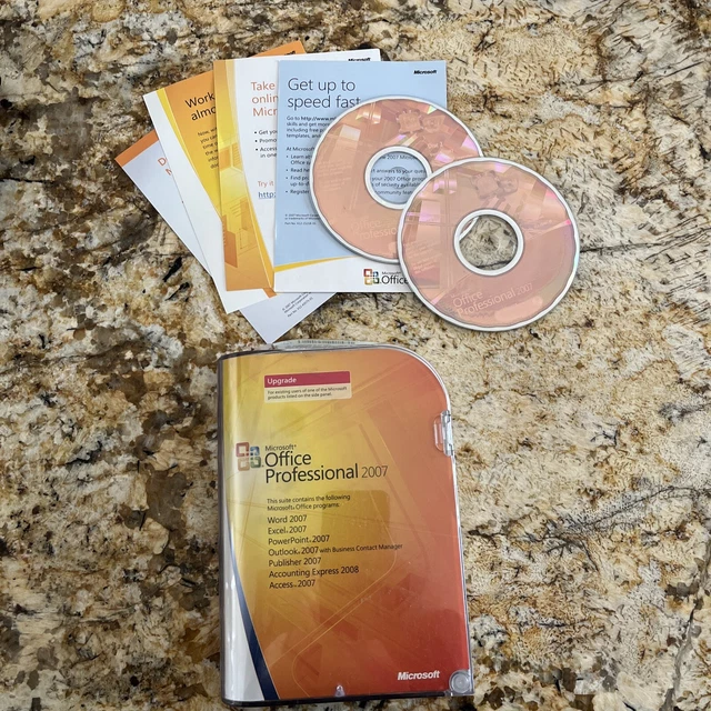 MICROSOFT OFFICE PROFESSIONAL 2007 Upgrade, Full UK Retail box, 2 Disc ...