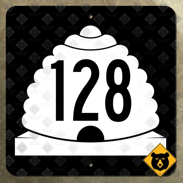 UTAH STATE ROUTE 128 highway road sign Moab Dinosaur Diamond beehive ...