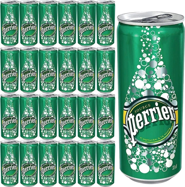 PERRIER SPARKLING NATURAL Mineral Water Can 330ml x 24 £22.99 - PicClick UK
