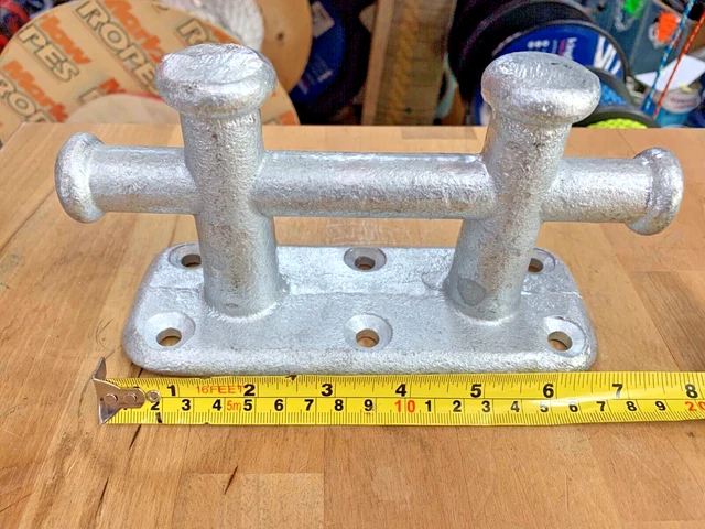 180MM 7 INCH Double Galvanised T Post Cleat Bollard Mooring Boat Dock ...