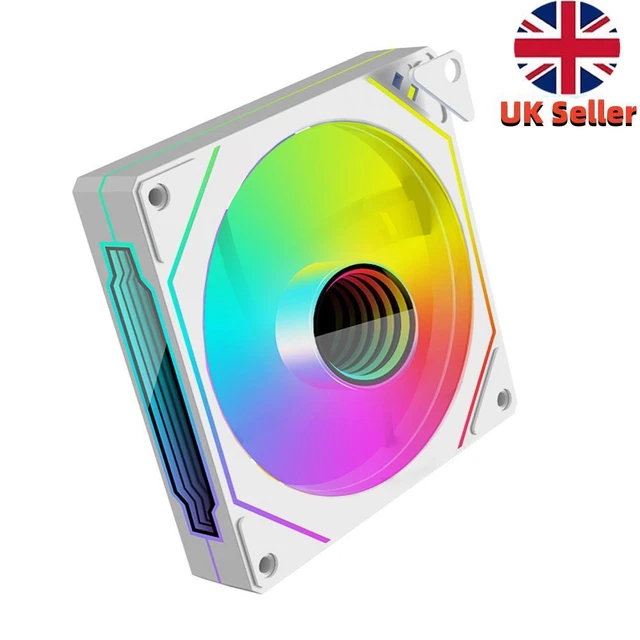 12CM ARGB 5V 3Pin 4 Pin PWM CPU Case Cooling Fan Infinity Mirror(White ...
