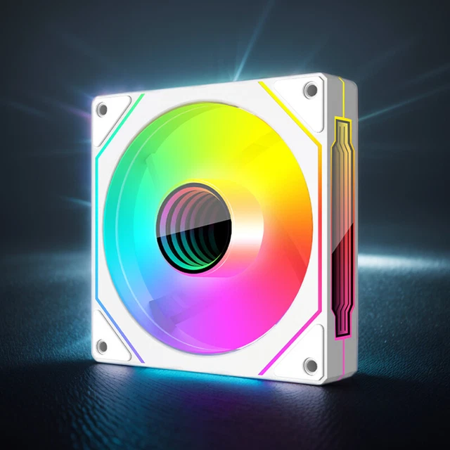 12CM ARGB 5V 3Pin 4 Pin PWM CPU Case Cooling Fan Infinity Mirror (White ...