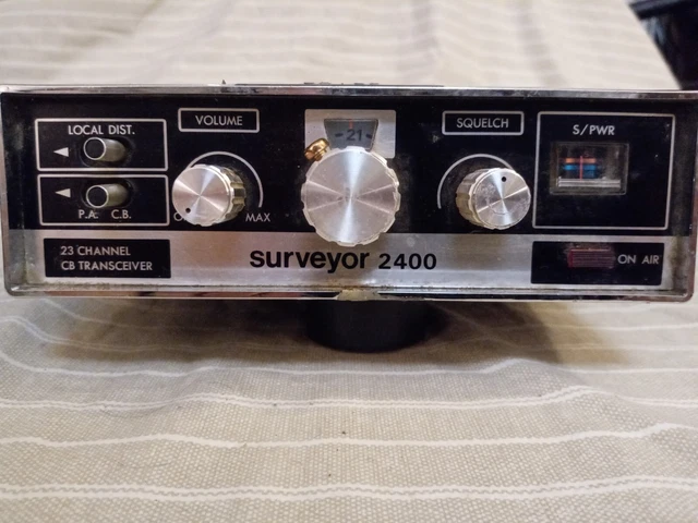 VINTAGE SURVEYOR MODEL 2400 23Ch CB Radio with Extra Channel Mod Tested ...