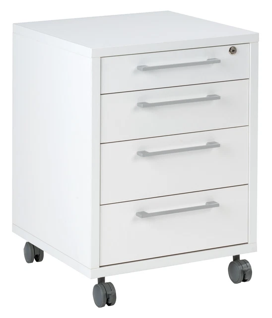 ROLLCONTAINER ROLLWAGEN BÜROSCHRANK Bürocontainer 4 Schubladen ...