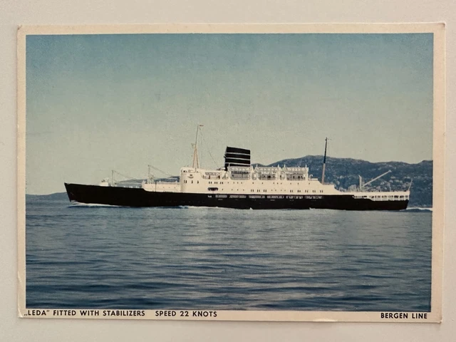 BERGEN LINE LEDA Ferry Fitted With Stabilisers 1950s North Sea Ferry ...