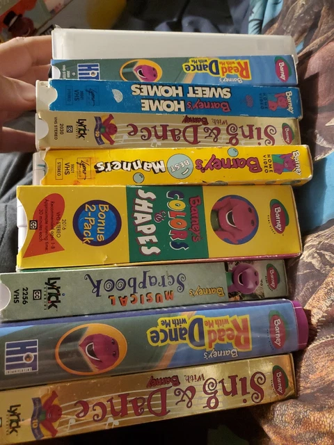 VHS LOT 10 Tapes Barney Read Dance Sing Manners Colors Shapes Homes ...