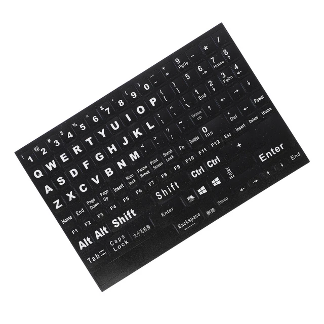 BLACK PVC ENGLISH Keyboard Stickers Alphabet Letters Computer £4.78 ...