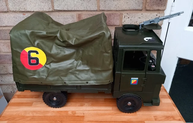 VINTAGE CHERILEA ACTION Man Military Truck With Cover And Heavy Machine ...