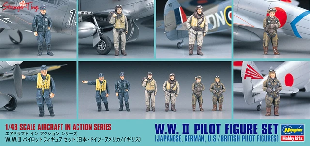 HASEGAWA 1/48 AIRCRAFT In Action Series - WWII Pilot Figure Set £12.99 ...