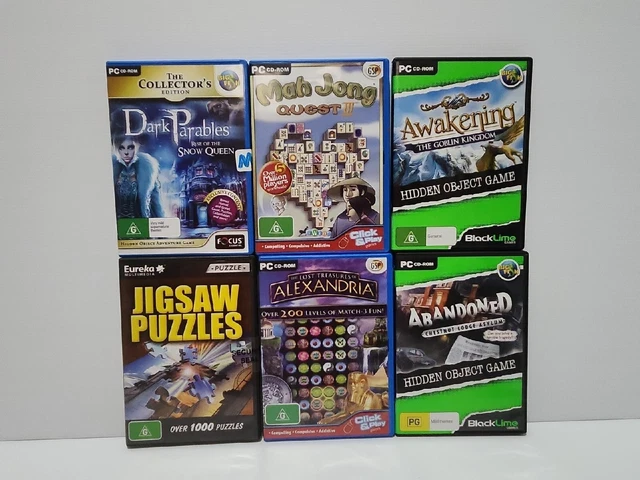 6 X ASSORTED PC/CD Rom Games - Hidden Object, Puzzle, Mahjong $18.86 ...